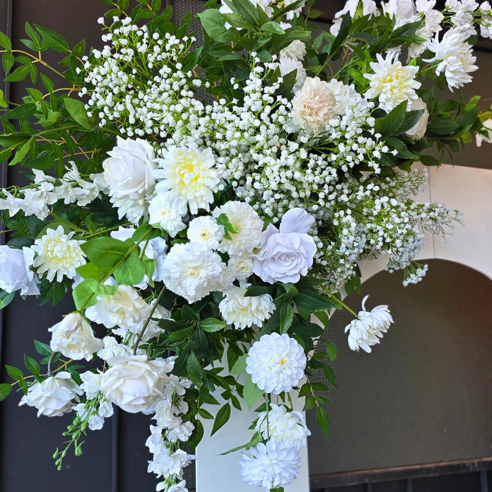 Stunning Floral Engagement Backdrop – Elegant Party Styling – Lush and ...